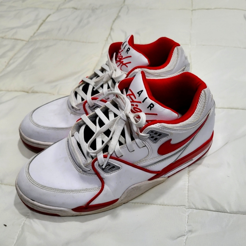 Nike Air Flight Dunk Low (White, Black, & Red) - Gem